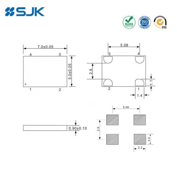Δοκιμαστικός ταλαντωτής MEMS SJK8008 σειράς 7050 106,25MHz 20PF 20ppm 3.3V