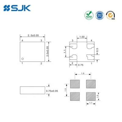 China SJK8008 SMD 2520 MEMS Oscilador programable CMOS 100MHz 20PF 20ppm Oscilador de cristal de 3.3V en venta