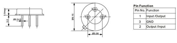 TO-39 DIP Saw Resonator 3 Pin With Frequency Tolerance Of  ±75 KHz 433.92MHz