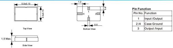 SMD QCC4A SAW Resonator 5.0 X 3.5 For Remote Control Security Alarm RoHS Compliant Pb Free 315MHz To 868MHz