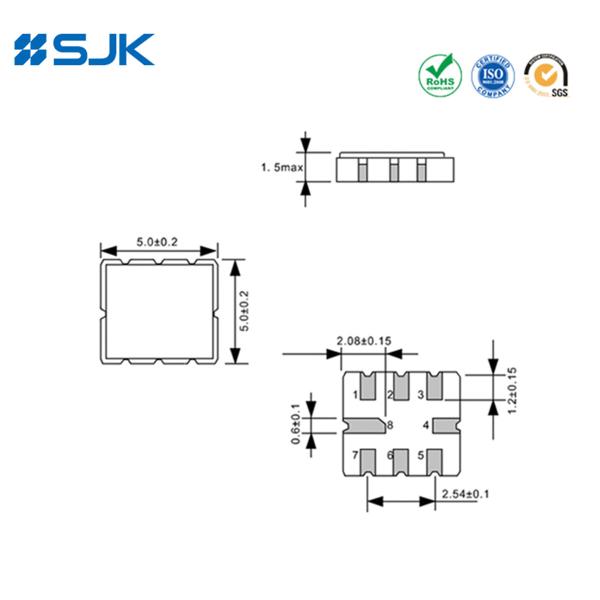 Υψηλής συχνότητας SMD QCC8C SAW Resonator 5.0*5.0mm για τηλεχειρισμό