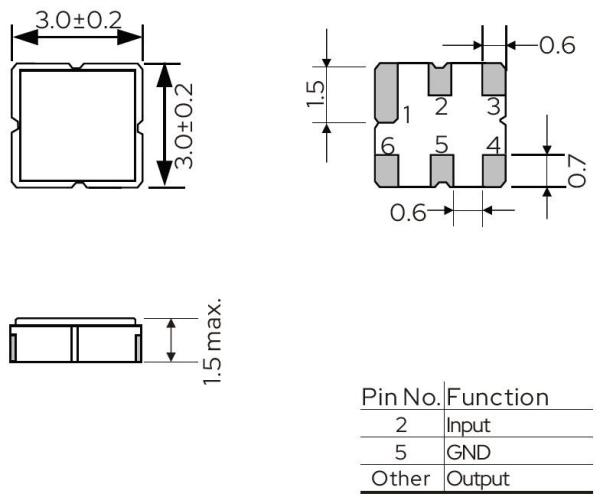 Μικροσκοπικό φίλτρο SMD DCC6C SAW 3X3 με χαμηλή απώλεια εισαγωγής και ευρύ φάσμα συχνοτήτων