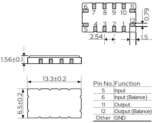 QCC12 13.3 X 6.5 SAW Filter Low Insertion Loss And Excellent Selectivity