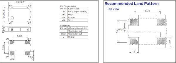 6N Series SMD 7050 Crystal Oscillator Frequency 1MHz To 220MHz Low Power Consumption High Stability