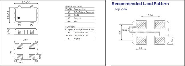 SMD-5032-Clock-Oscillator-Dimensions