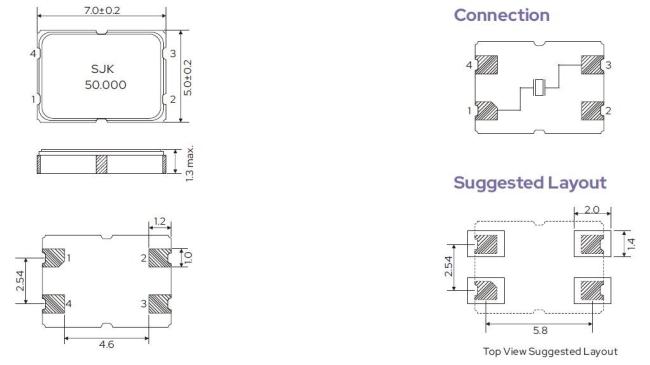SMD-Crystal-7050-Dimension