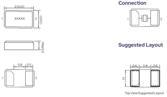 32768KHz-SMD2012-Tuning-Fork-Crystal-Resonator-Dimension