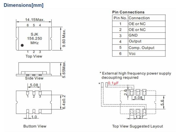 SMD VCXO CMOS Output 14.2×9.3×5.4mm With 3.3V ±25ppm -40~+85 For PC