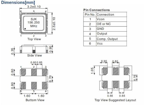 SMD 3225 VCXO With CMOS Output 3.3V ±50ppm -40~+85℃ For  FPGA