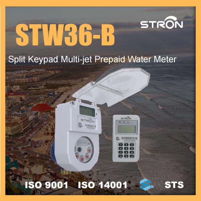 STW36-B Split Keyboard Prepaid Water Meter front view