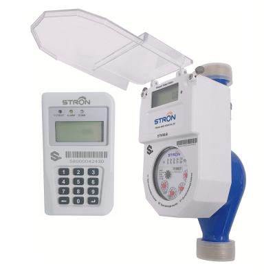 China STS Standard Prepaid Water Meter with 1km Measurement Range 84 Flow Rate and Lithium Battery for sale
