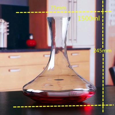 China 100% Hand Blown Wine Carafe Lead-free Oblique Crystal Glass Decanter for sale