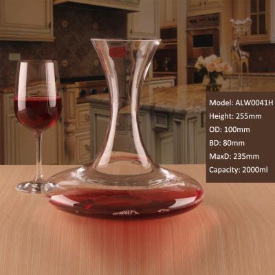 China China Price Hand Blown Crystal Glass Aerating Carafe Decanter for Red Wine for sale