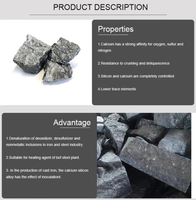 High purity Ca30Si60 silicon calcium alloy granules