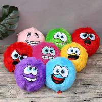 China 9'' Diameter Polyester Plush Smile Face Bouncing Balls for Customers for sale