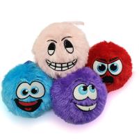 China 9'' Diameter Polyester Plush Smile Face Bouncing Balls for Customers for sale