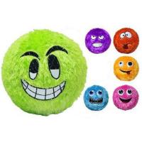 China 9'' Diameter Polyester Plush Smile Face Bouncing Balls for Customers for sale