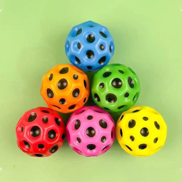 Quality Kids' Favorite High Resilience Moon Shape Porous Bouncy Ball with Ergonomic for sale