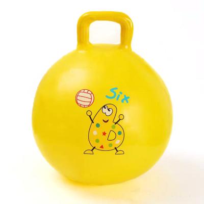 China Kids' Bouncy Jumping Ball with Rubber Handle 18''-24'' Diameter and Customized Design for sale