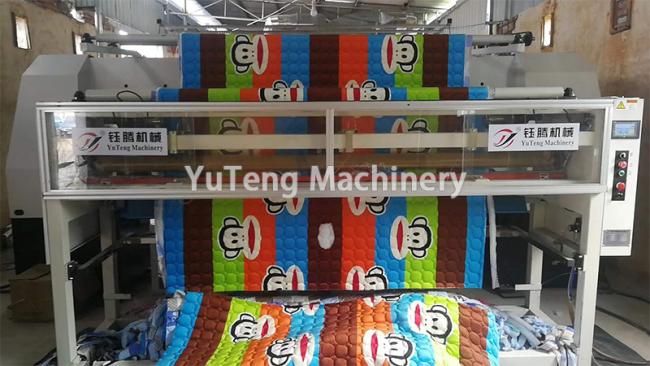 Computerized Fabric Edge Cutting Machine in operation