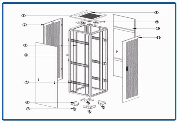 42U Mesh Door Network Cabinet Internet Server Rack Floor Standing DDF Telecom Server Rack