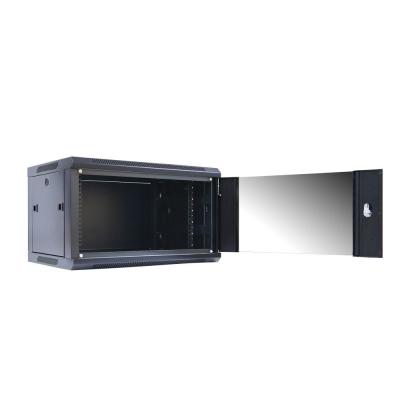 China 19'' Room Network Server Rack Enclosure Black Wall Mount SPCC Steel 100kg Load 4U-18U for sale