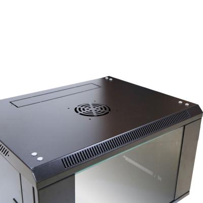 China 19'' Room Network Server Rack Enclosure Black Wall Mount SPCC Steel 100kg Load 4U-18U for sale