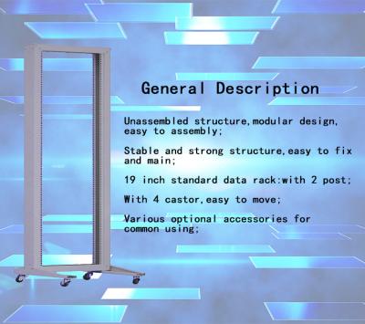 China Le 19 Inch Telecom 2 Post Open Rack Met Plinth Te koop