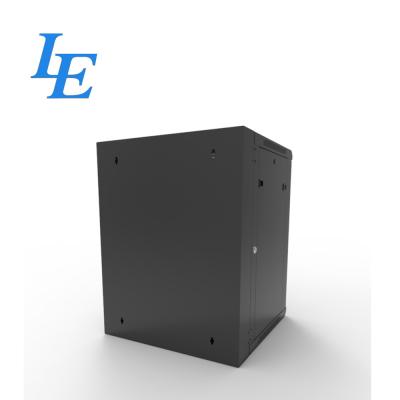 China 6U 9U 12U 15U 18U RAL9004 Black Swing Out Double Section Wall Mount Cabinet Server Rack Enclosure 600 Mm Glass Door for sale