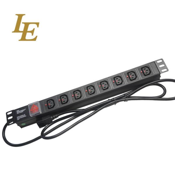 19 Inch Aluminum Black IEC Type 6 Ways 8 Outlets C13 C14 Power Distribution Unit 16Amp/32Amp With Commando Plug Available IEC320 Smart Socket PDU