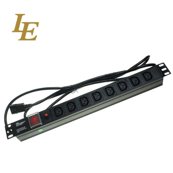 19 Inch Aluminum Black IEC Type 6 Ways 8 Outlets C13 C14 Power Distribution Unit 16Amp/32Amp With Commando Plug Available IEC320 Smart Socket PDU