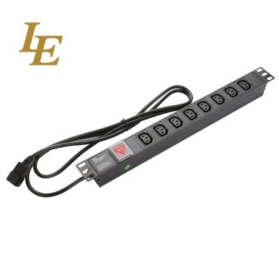 19 polegadas de alumínio preto IEC Tipo 6 vias 8 tomadas C13 C14 Unidade de distribuição de energia 16Amp/32Amp Com conector de comando disponível IEC320 Smart Socket PDU