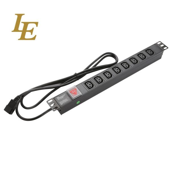 19 Inch Aluminum Black IEC Type 6 Ways 8 Outlets C13 C14 Power Distribution Unit 16Amp/32Amp With Commando Plug Available IEC320 Smart Socket PDU