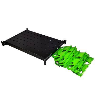 China 19inch Width 440mm Depth 550mm Metal Fixed Server Rack Accessories Sliding Shelf for Network Cabinet for sale