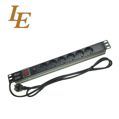 China Aluminum Material Power Distribution Unit Power Strip 19 Inch 8 way PDU for sale
