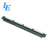 China 1U UTP 24-Port CAT5E Krone IDC Patch Panel - Black Wall Mount Rack -40°C to 60°C Operation for sale