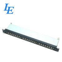 China White 24 Port CAT6 Network Patch Panel 1U Rack Mount with 500M-ohm Insulation and 1000V Dielectric Rating for sale
