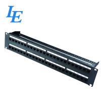 China 2U 48 Port CAT6 UTP Network Patch Panel with 0.4-0.7mm Copper Conductors and >200 Insertions for sale