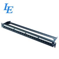 China P6224-C6 24 Port Shielded CAT6 Patch Panel - 1U Rack Mount Network Cable Management Solution for sale