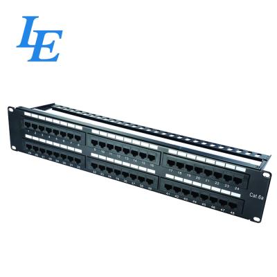 China 48 Port Cat6 Patch Panel 1u , P2248-C6A 48 Port Ethernet Patch Panel for sale