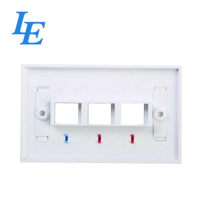 China 3 Port Network Faceplate Socket 86*86mm / 114*70mm ABS Material CE Approved for sale
