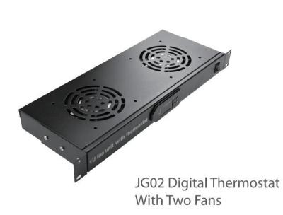 China Industrial 19 Inch 1U Digital Thermostat Fan Unit Rack Mount Fan Unit with Switch for Server Rack Temperature Control for sale