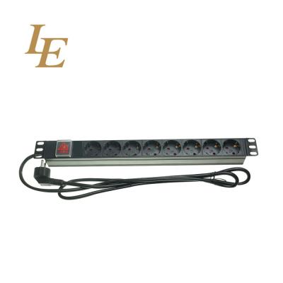 China Aluminum Material Power Distribution Unit Power Strip 19 Inch 6 Ports 8 Ports for sale