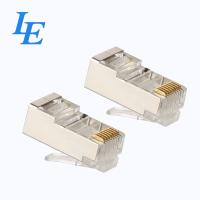 China Shielded RJ45 Cat6 8P8C Modular Plug with 50u Gold Plating and 1000+ Mating Cycles for Network Connectivity for sale
