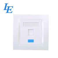 China ODM White RJ45 Network Faceplate Socket 86×86mm with Anti-Dust Shutter for Structured Cabling Systems for sale