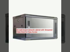 6U Wall Mount Network Cabinet With Tempered Glass Door For Easy Access