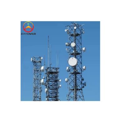 China 50 Meter Hot Dip Galvanized Angular 5G Internet Antenna Communication Tower for sale