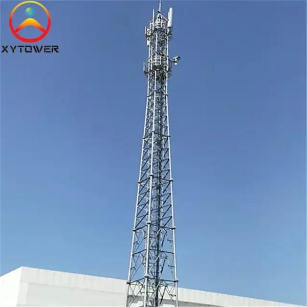 Quality 35FT 40FT Galvanized Tube Triangular Lattice Gsm Radio Cell Communication Tower for sale