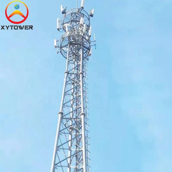 Quality 20m Four Legged Steel Tube Antenna Microwave Cellular Communication Tower for sale