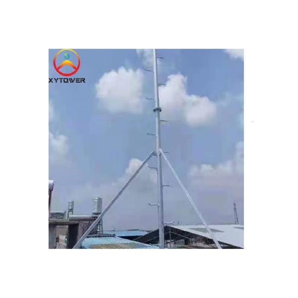 Quality 5G Cell Signal Single Pipe Telecommunication Rooftop Pole for sale